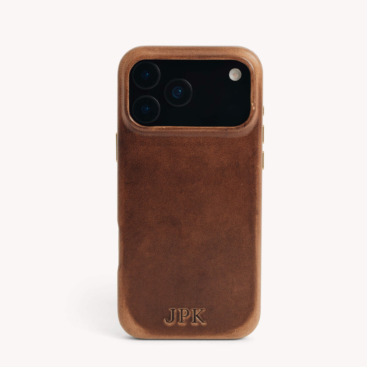 The Monogrammed Leather Phone Case - iPhone 17 – Clayton & Crume