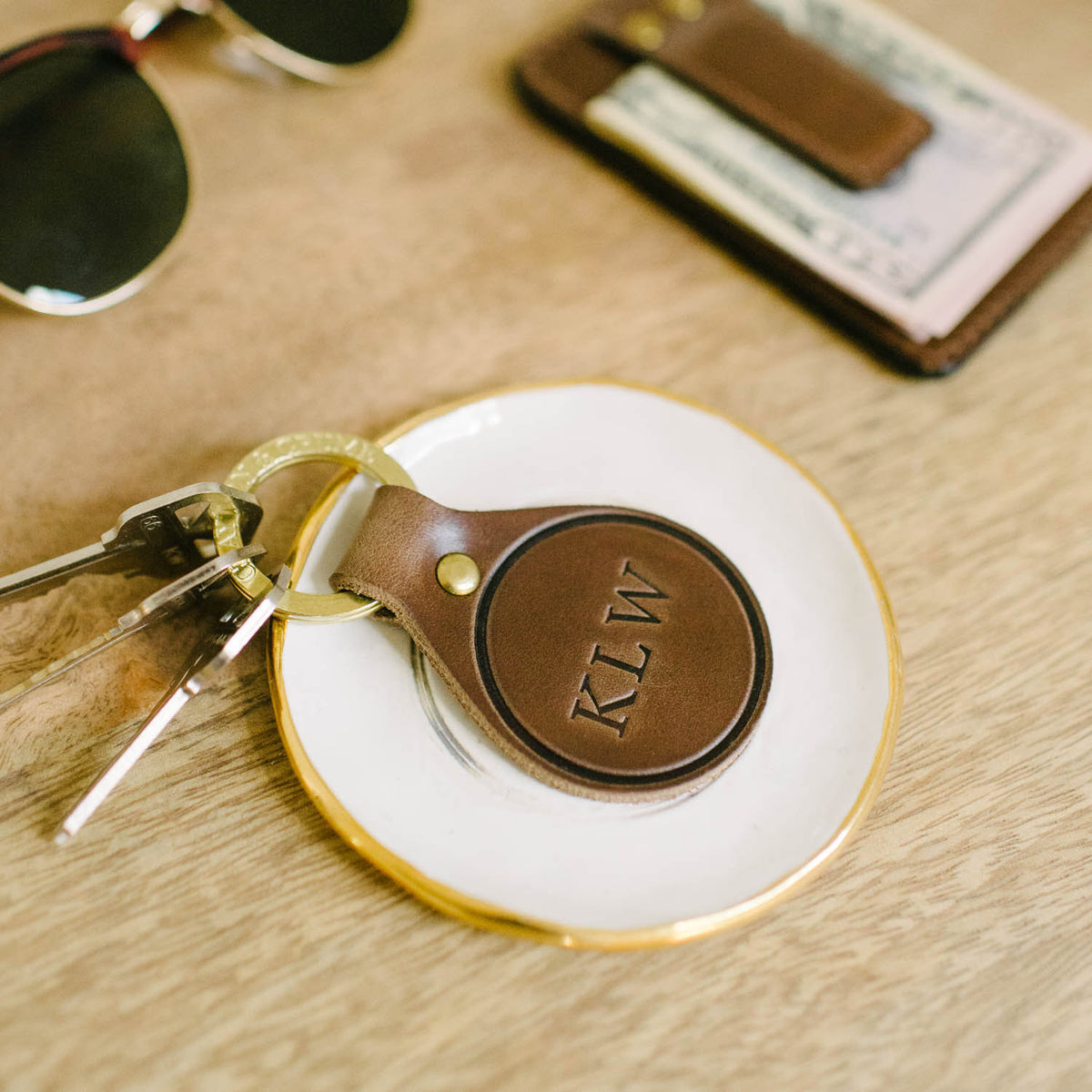 Monogrammed Circle Key Fob | Clayton & Crume